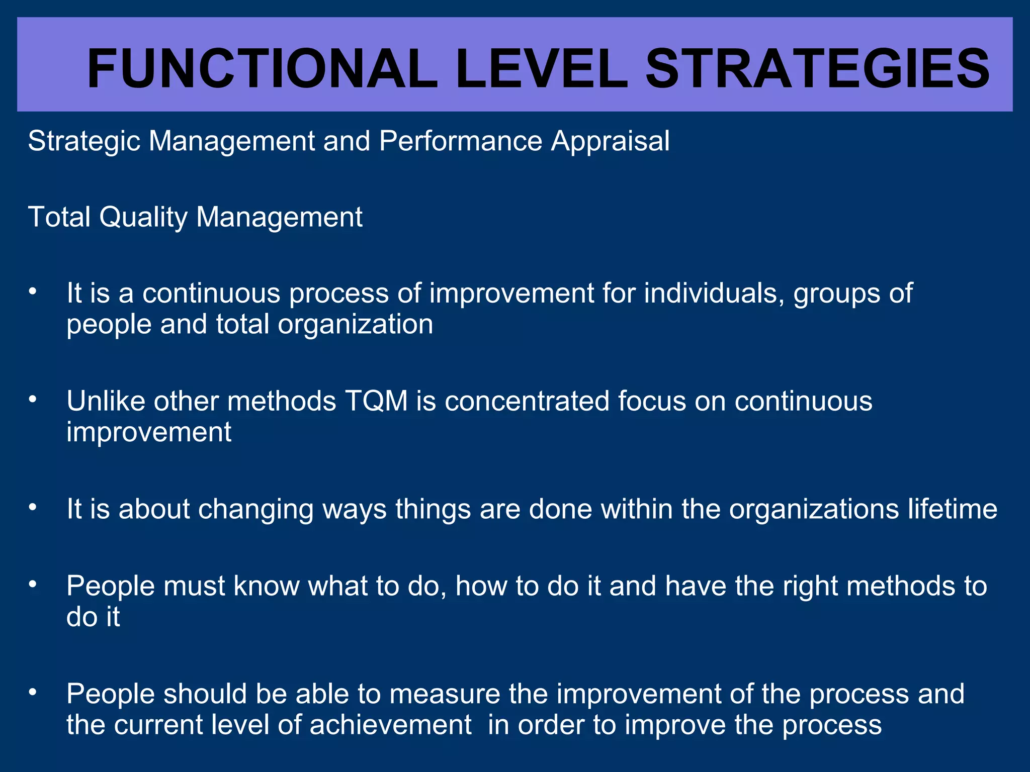 Functional level strategies | PPT