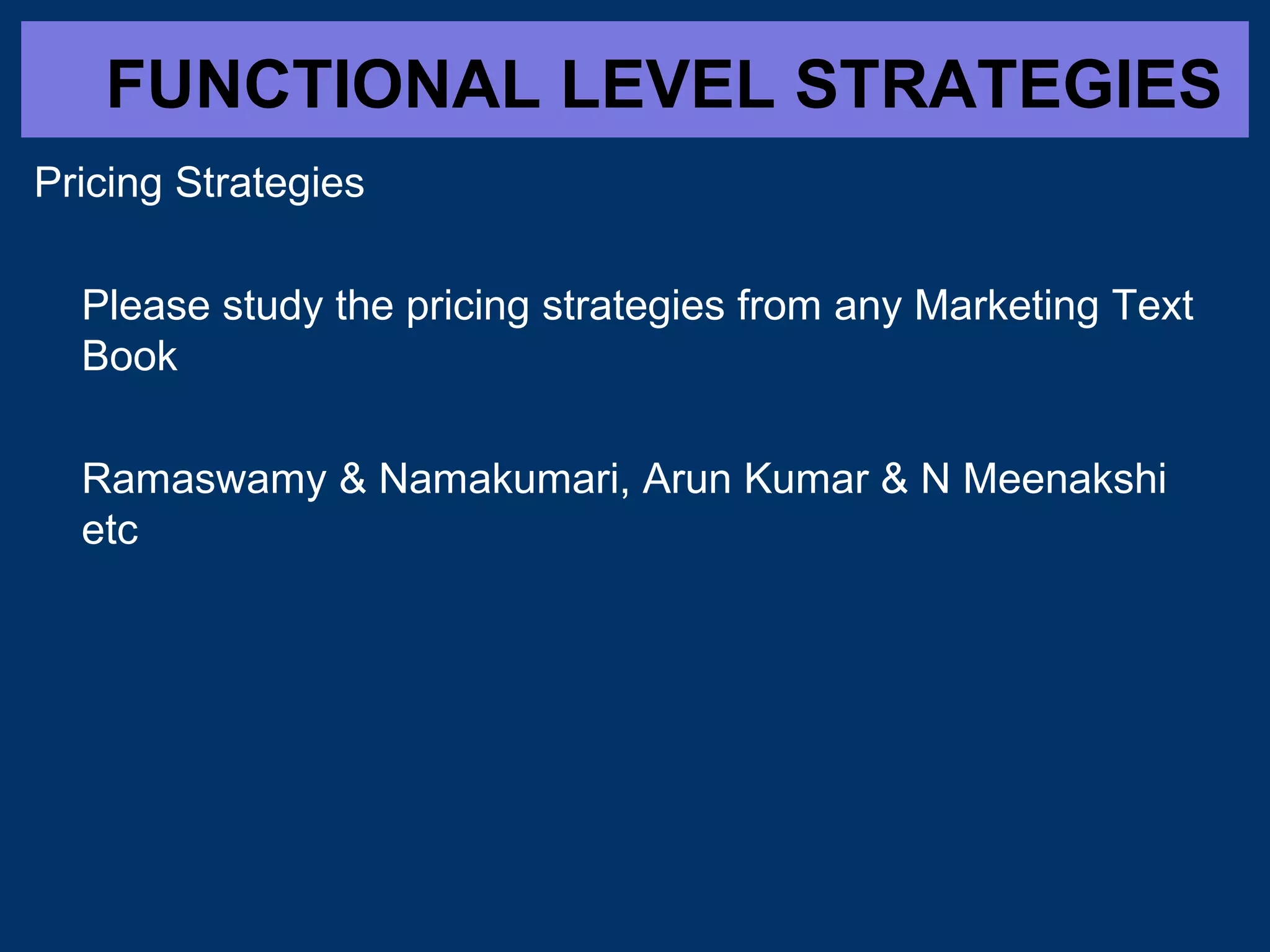 Functional level strategies | PPT
