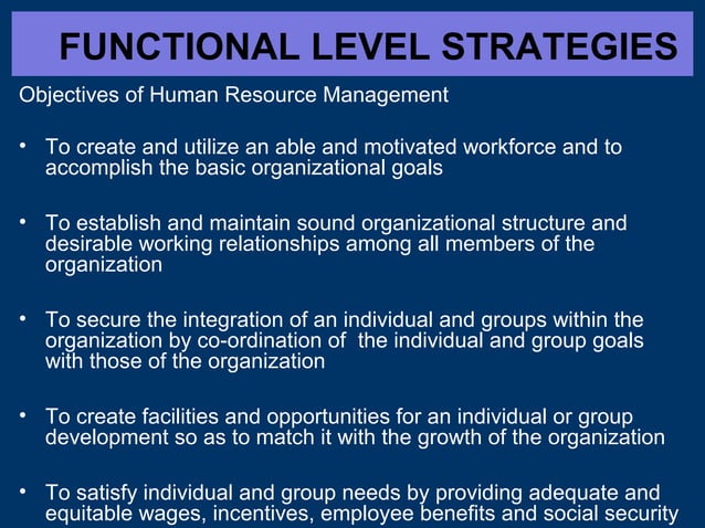 Functional level strategies | PPT