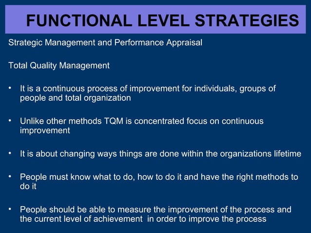 Functional level strategies | PPT