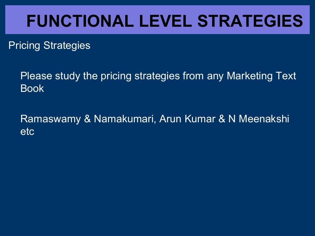Functional Level Strategies functional-level-strategies