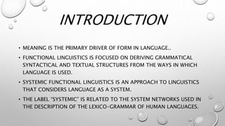 Functional linguistics | PPTX