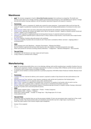 OpenERP Functional Memento | PDF
