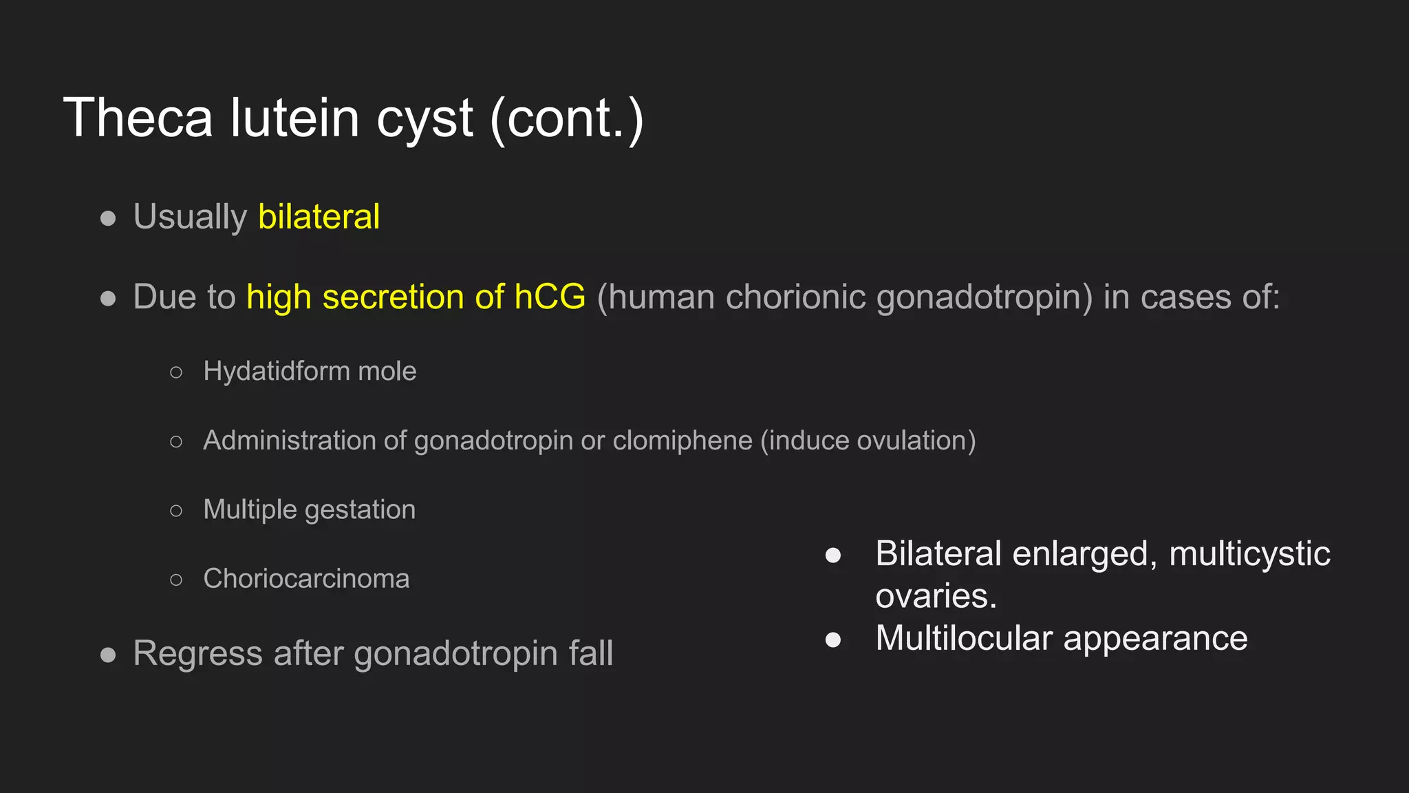 Functional ovarian cyst and its differential diagnosis | PPTX