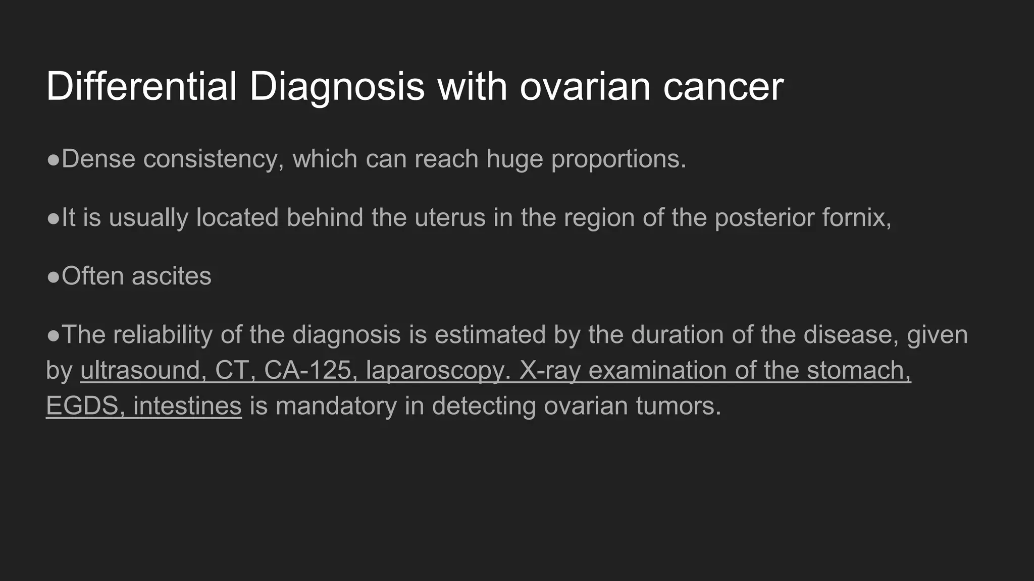 Functional ovarian cyst and its differential diagnosis | PPTX