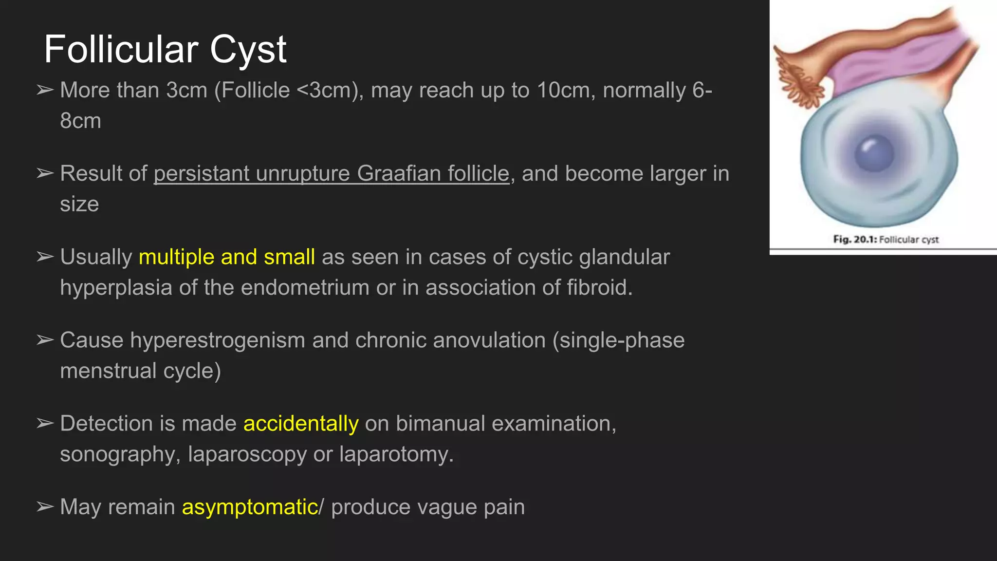 Functional ovarian cyst and its differential diagnosis | PPTX