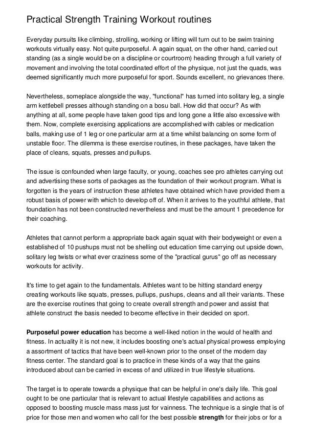 Practical Strength Training Workout routines