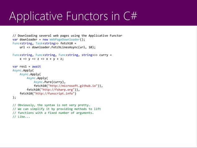Functional Programming in C# and F# | PPT