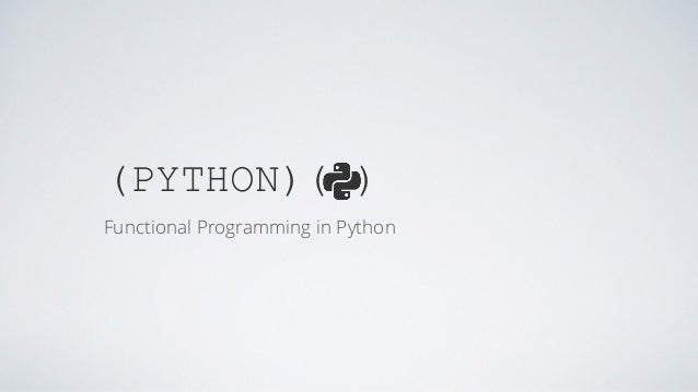 Functional programming in Python