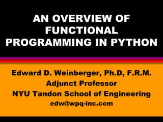 Functional programming in python | PPT