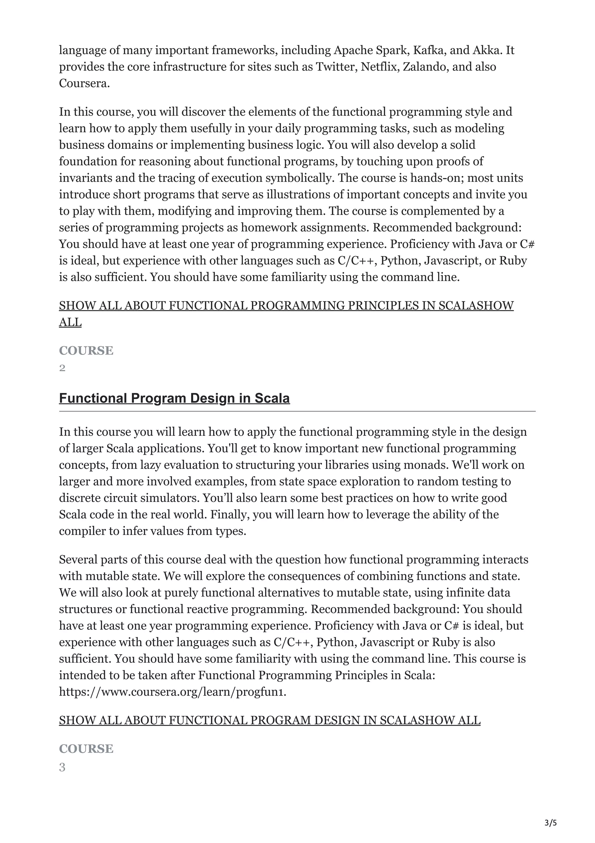 Functional Programming In Scala Coursera