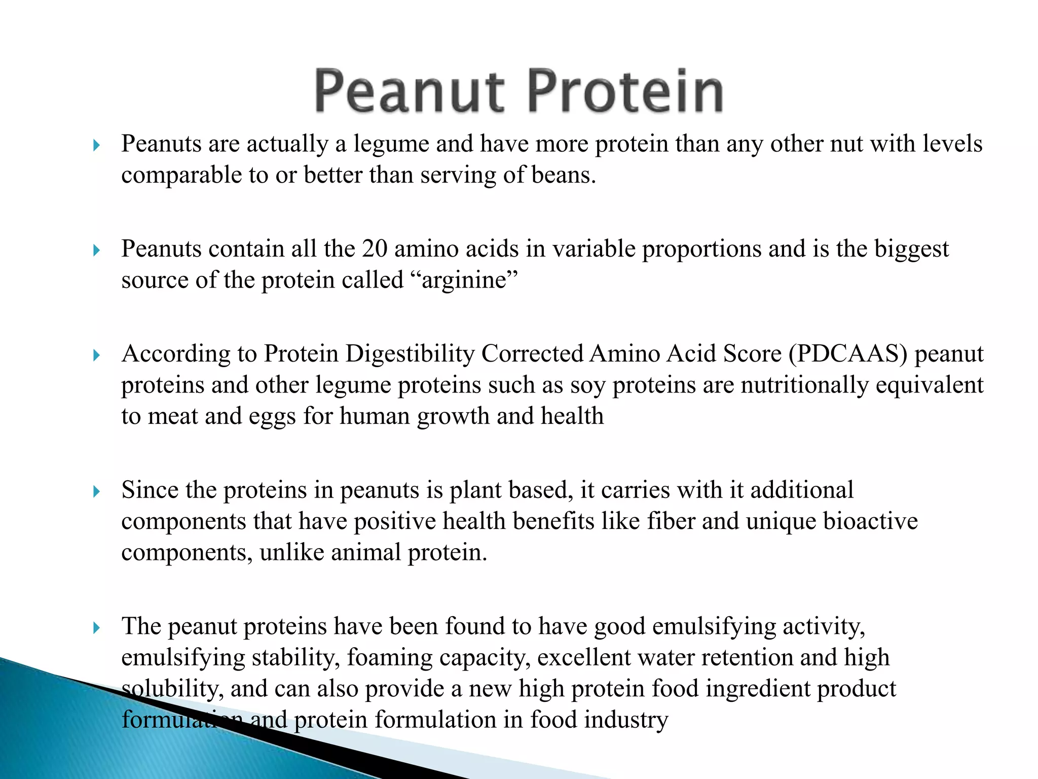 Functional properties of peanut protein | PPTX
