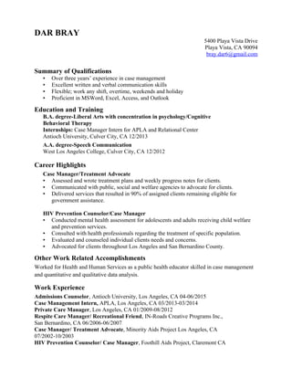 Functional resume | DOC | Medical Health