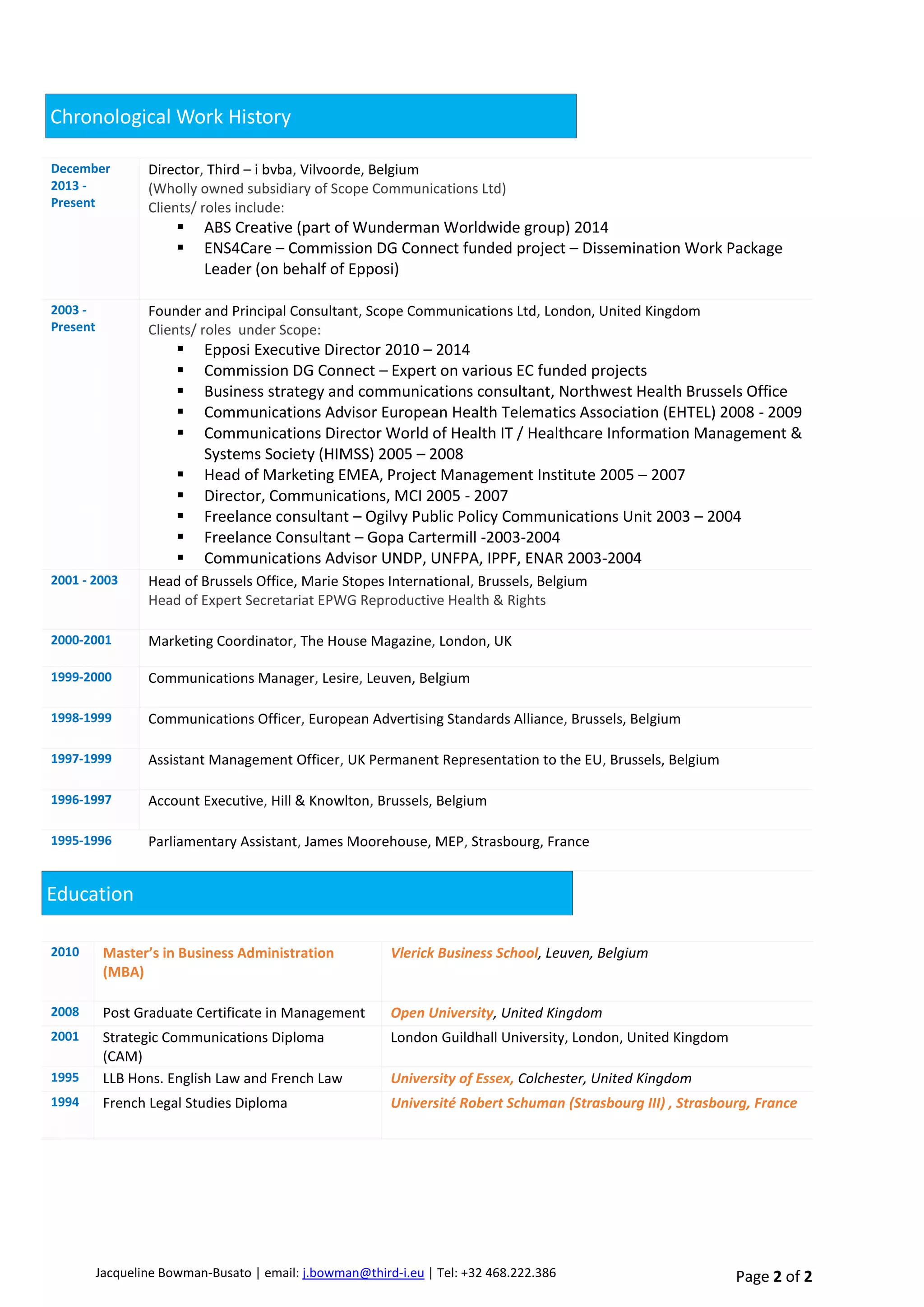 Functional resume j bowman busato april 2014final | PDF