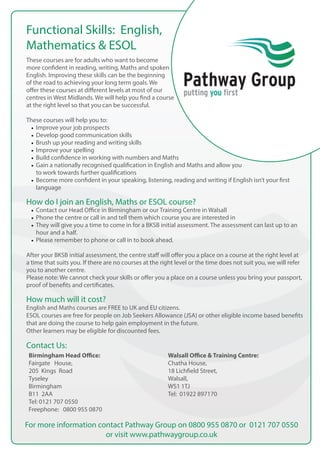 Functional Skills - English, Maths and ESOL Courses | PDF | Education
