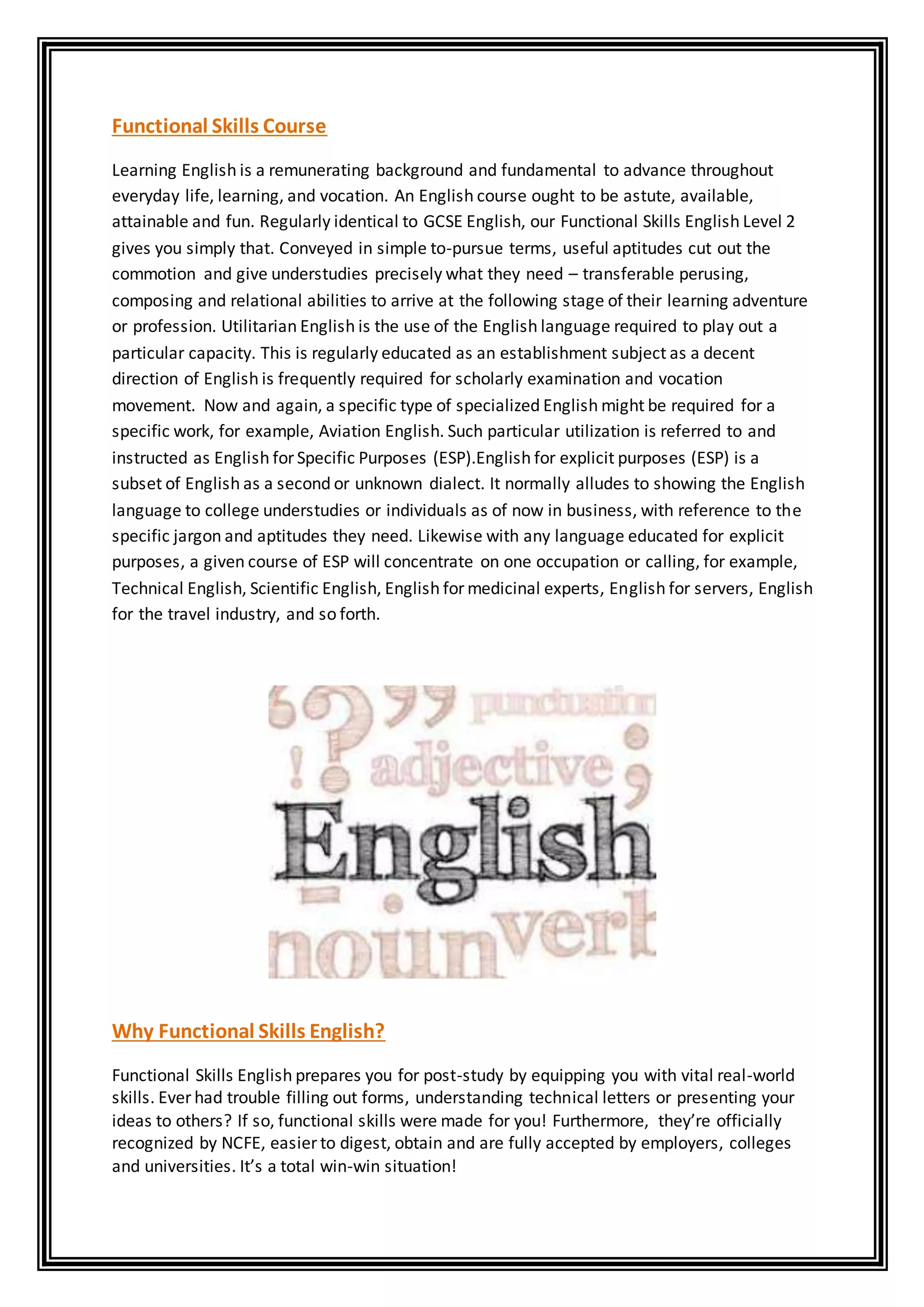 Functional skills english course | PDF