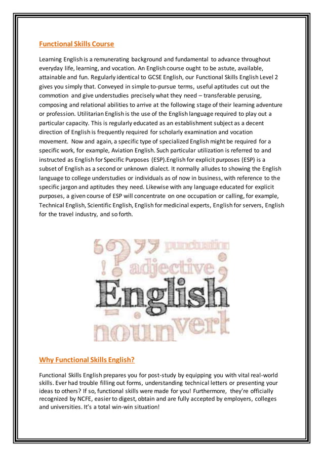 Functional skills english course | PDF
