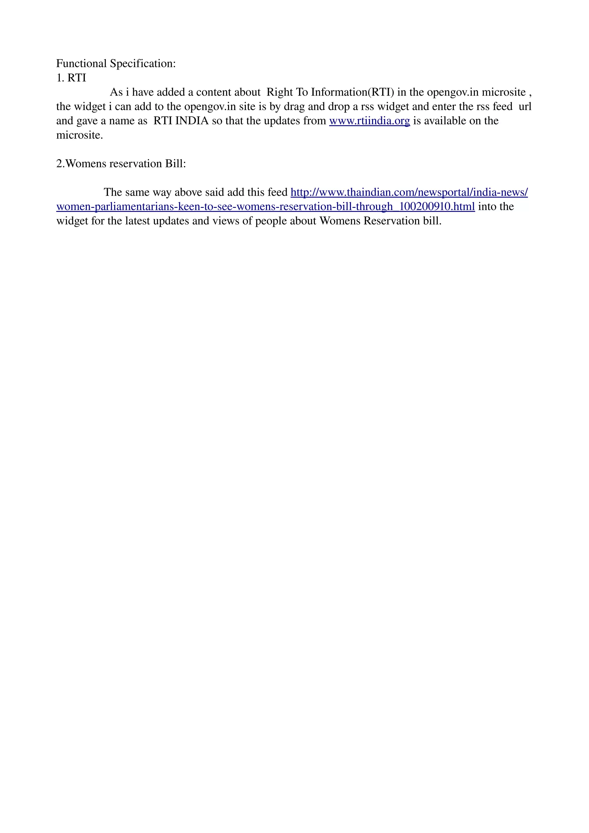 Functional specification | ODT