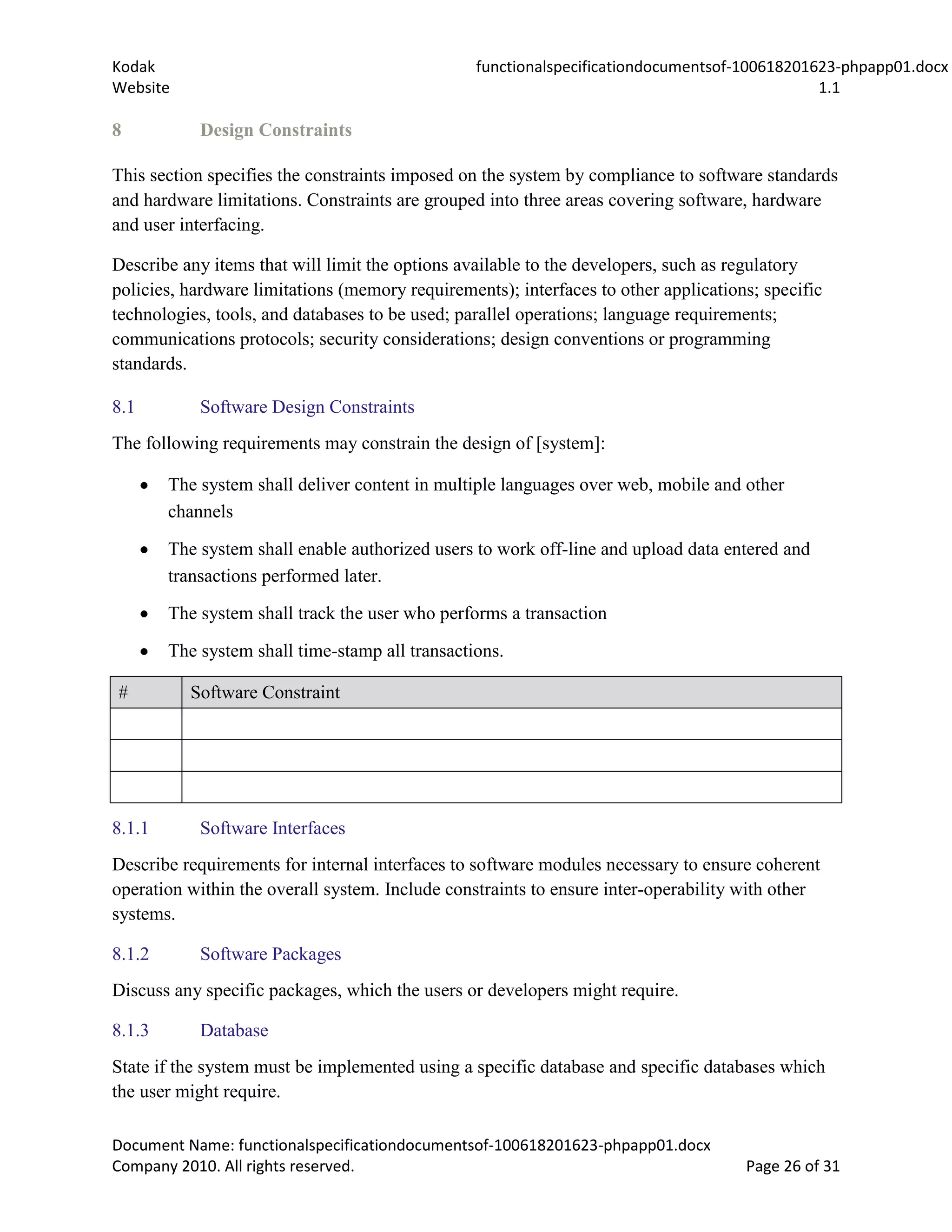 Functional specification documents of | DOCX | Operating Systems ...