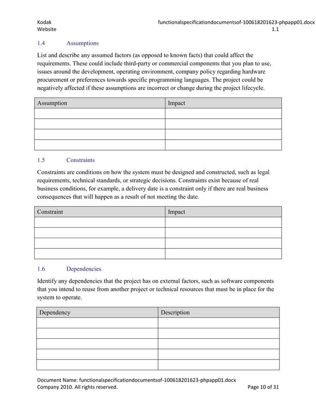 Functional specification documents of | DOCX | Operating Systems ...