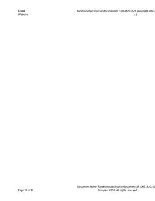 Functional specification documents of | DOCX