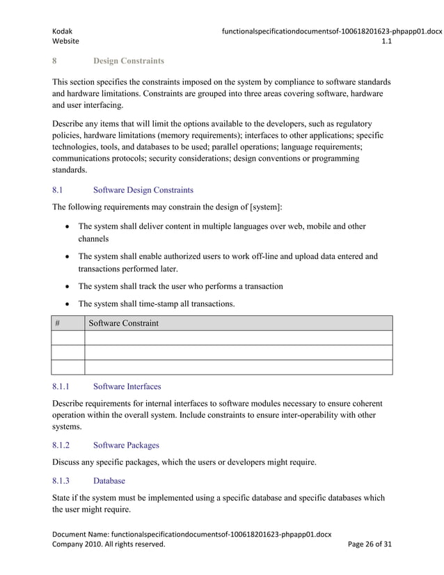 Functional specification documents of | DOCX | Operating Systems ...