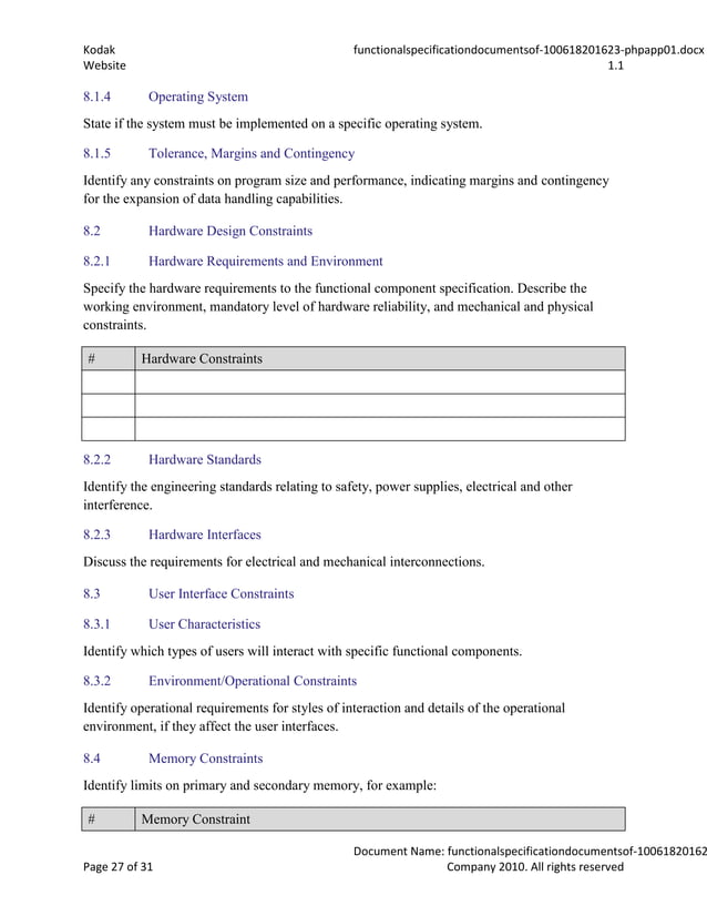 Functional specification documents of | DOCX | Operating Systems ...