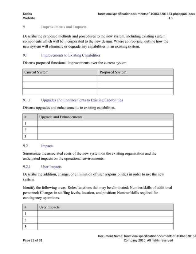 Functional specification documents of | DOCX | Operating Systems ...
