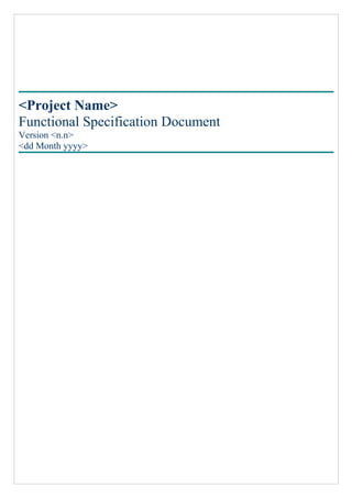 Functional specification document_template | PDF