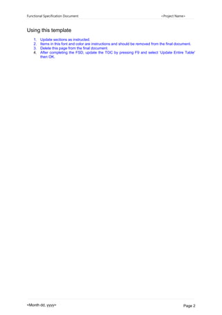 Functional specification document_template | PDF