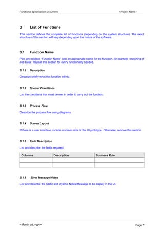 Functional specification document_template | PDF