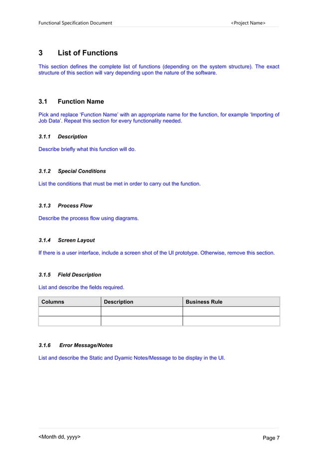 Functional specification document_template | PDF | Desktop Publishing ...
