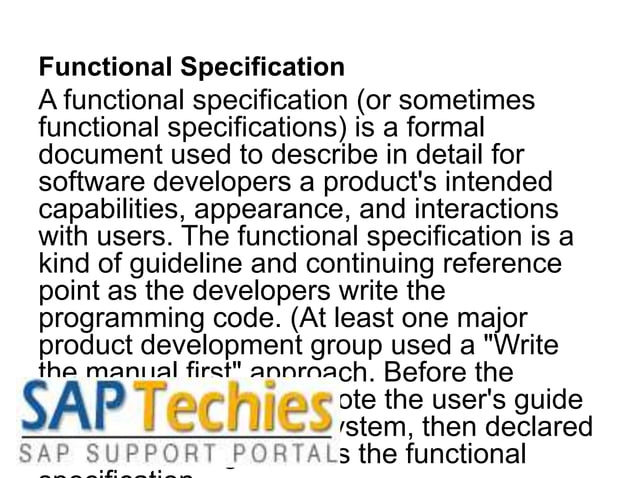Functional specification of sap | PPTX