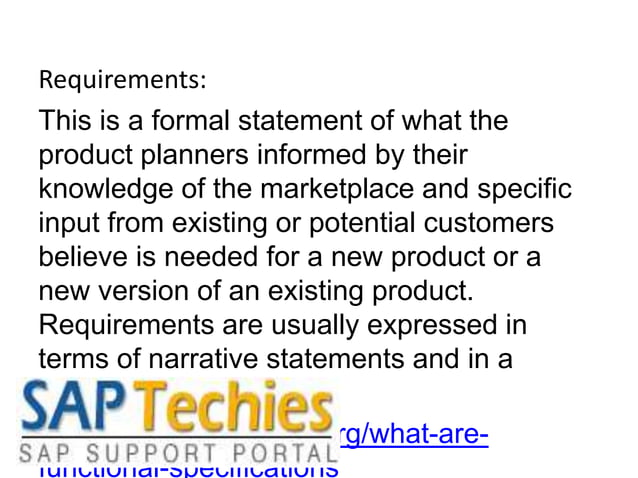 Functional specification of sap | PPTX