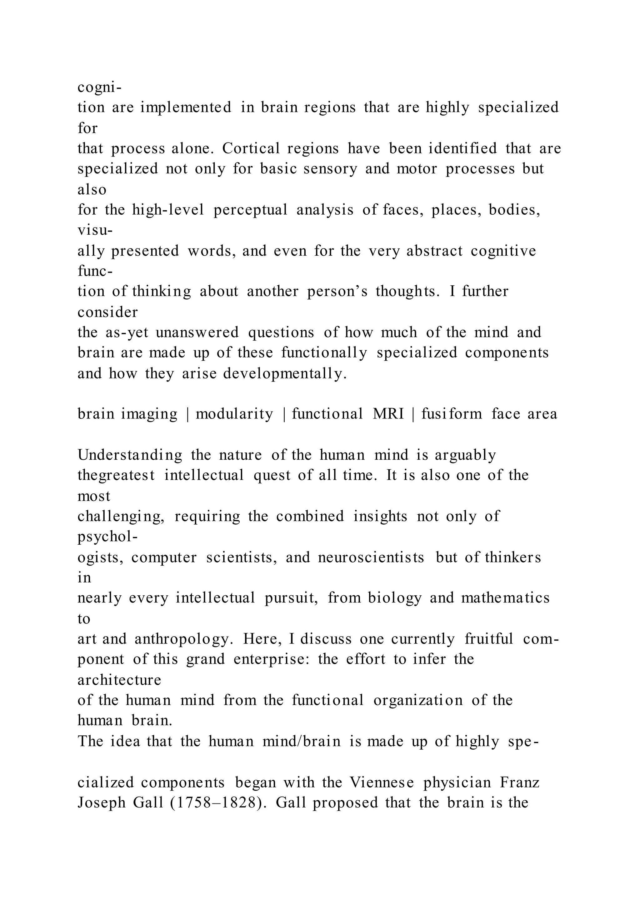 Functional specificity in the human brain A windowinto the | DOCX