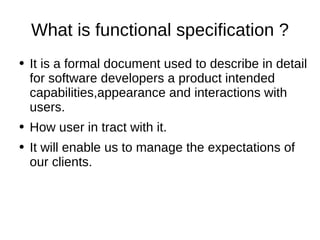 Functional specs | PPT