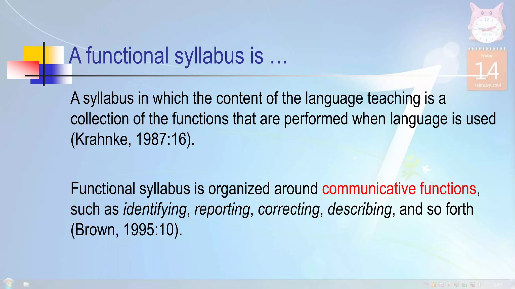 Functional Syllabuses | PPTX