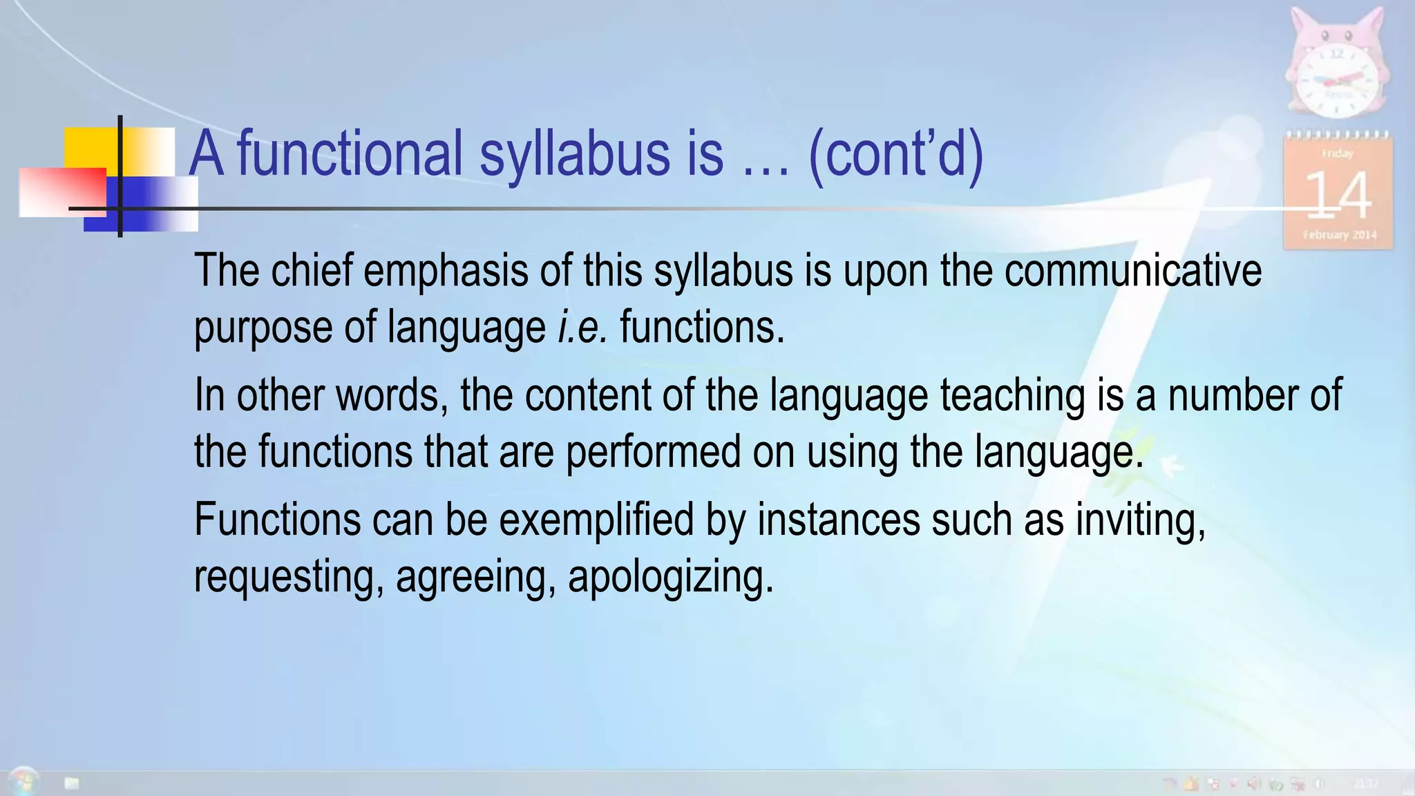 Functional Syllabuses | PPTX