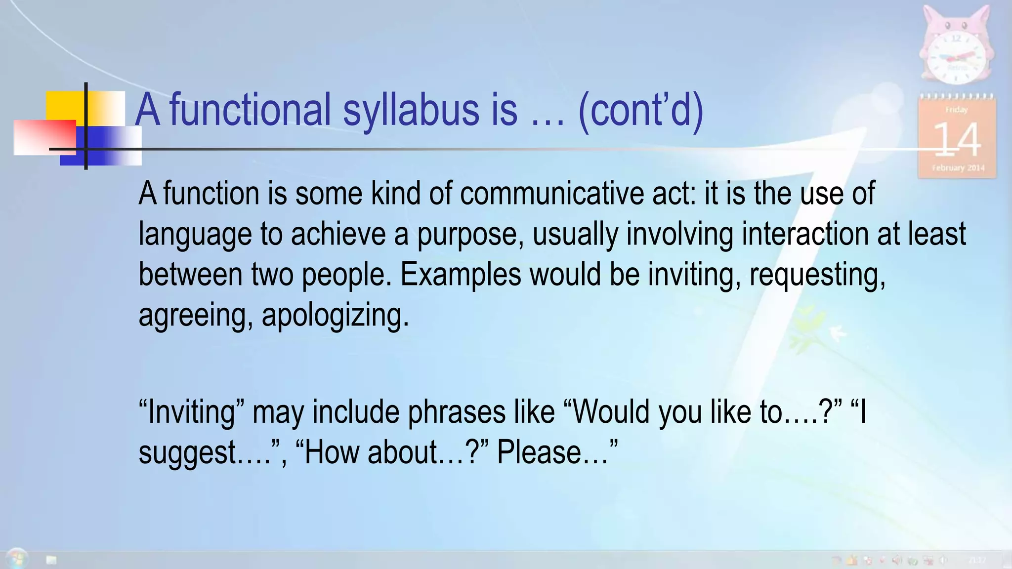 Functional Syllabuses | PPTX