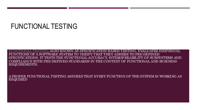 Functional Testing Ppt