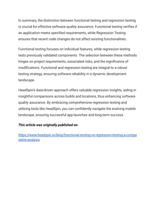 Functional Testing Vs. Regression Testing_ A Comprehensive Comparison ...