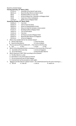 Functional text schedule | DOCX