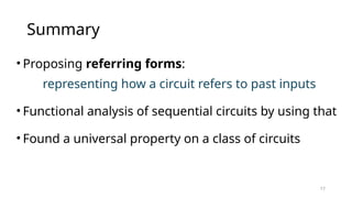 Functional Type Expressions of Sequential Circuits with the Notion of ...