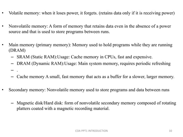 functional and units in digital system COA unit 1.pptx | Data Storage and Warehousing | Computing