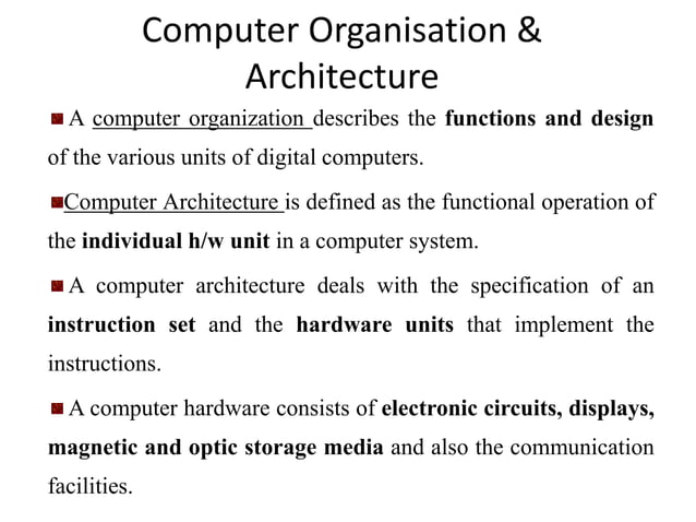 functional and units in digital system COA unit 1.pptx | Data Storage and Warehousing | Computing
