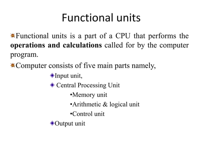 functional and units in digital system COA unit 1.pptx | Data Storage and Warehousing | Computing