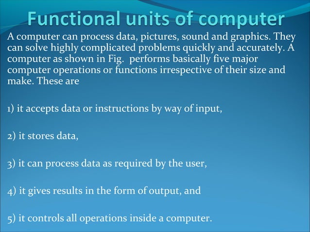 Functional units of computer | PPT | Operating Systems | Computer ...