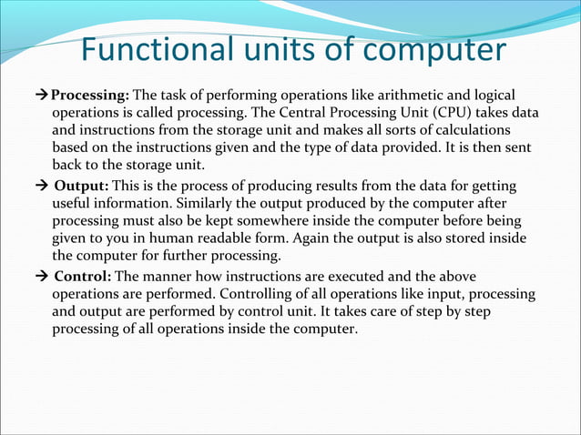 Functional units of computer | PPT | Operating Systems | Computer ...