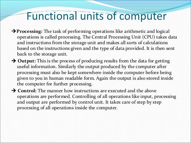 Functional units of computer