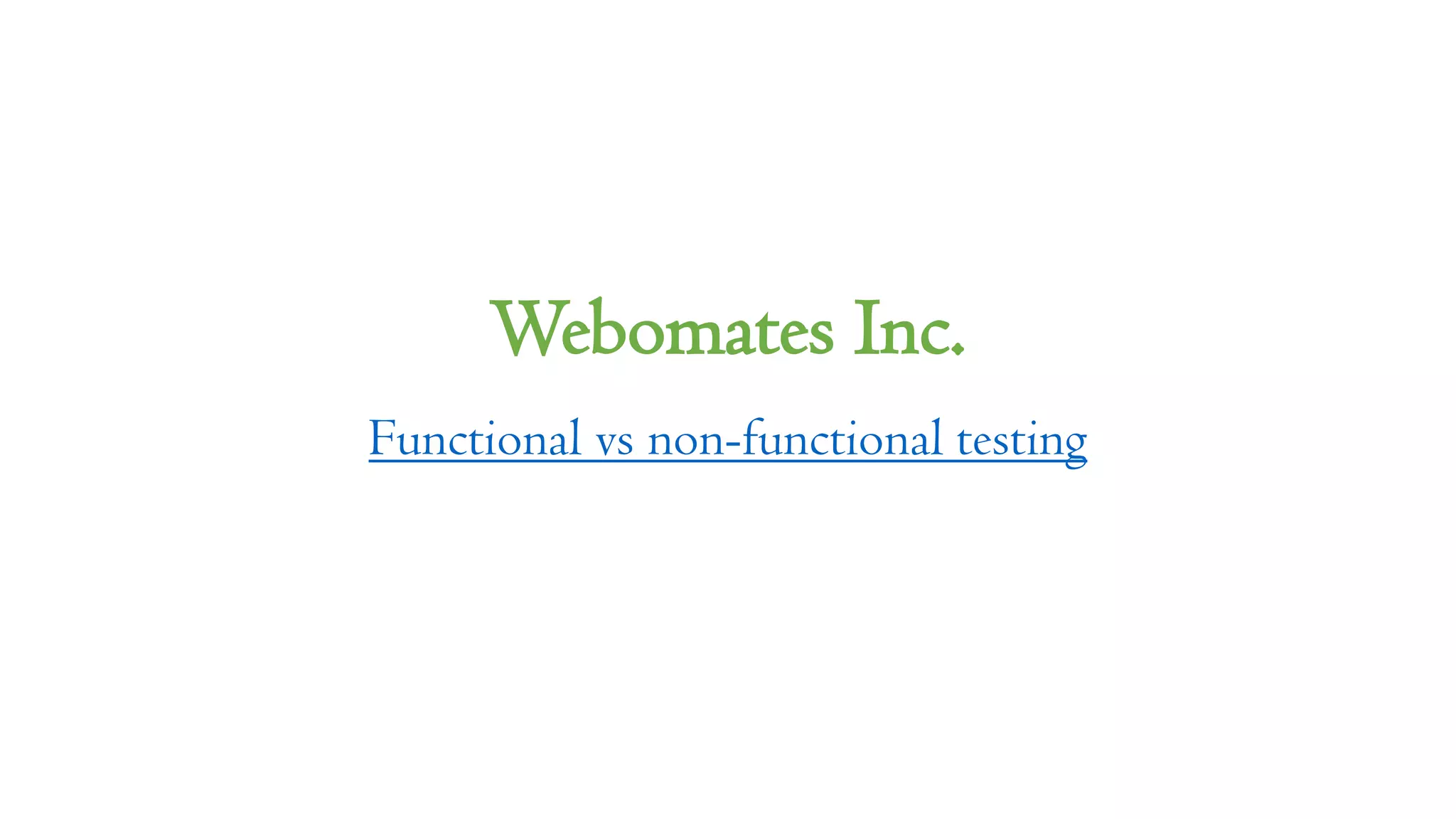 Functional Vs Non Functional Testing Pdf